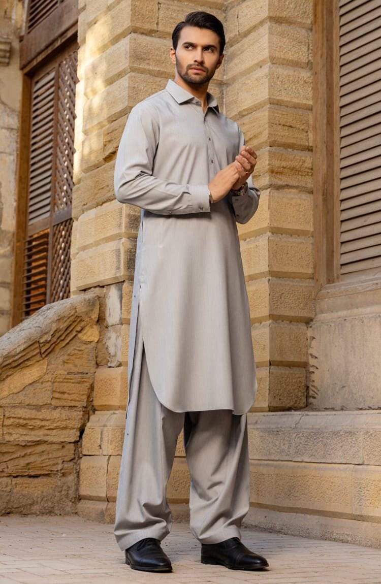Gray Kameez Shalwar for Men's/pakistani Shalwar Kameez Men's Style ...
