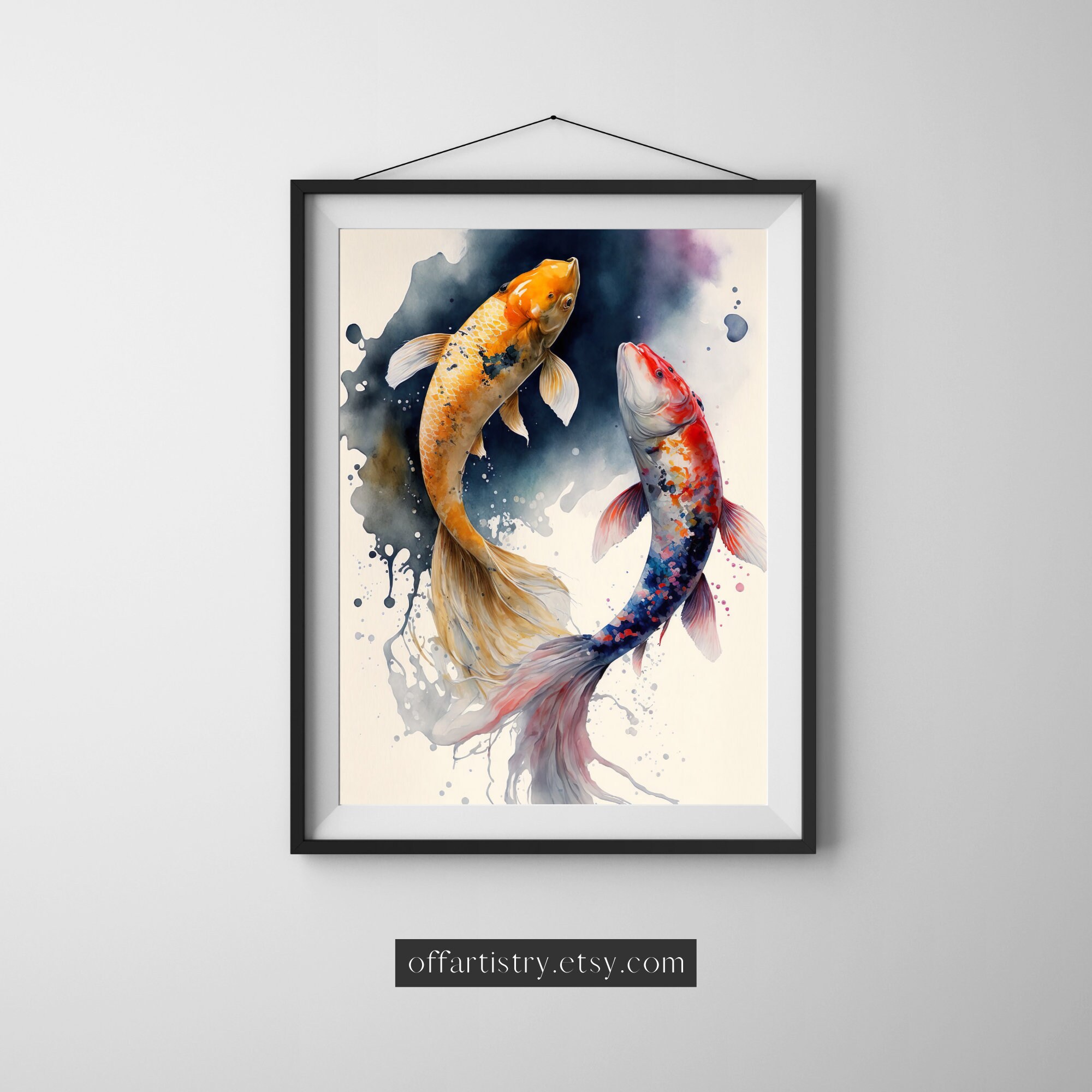 Watercolor Koi Fish Art Prints Set of 12 - Etsy