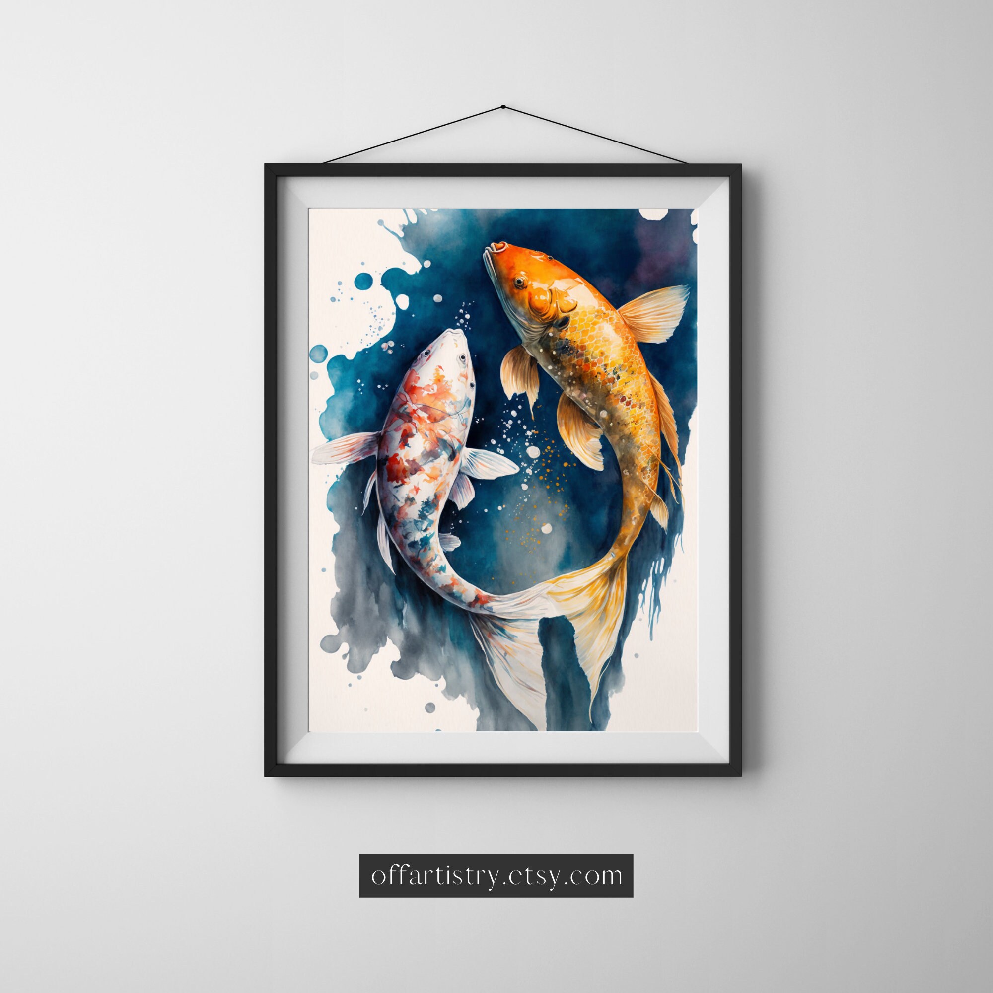 Watercolor Koi Fish Art Prints Set of 12 - Etsy