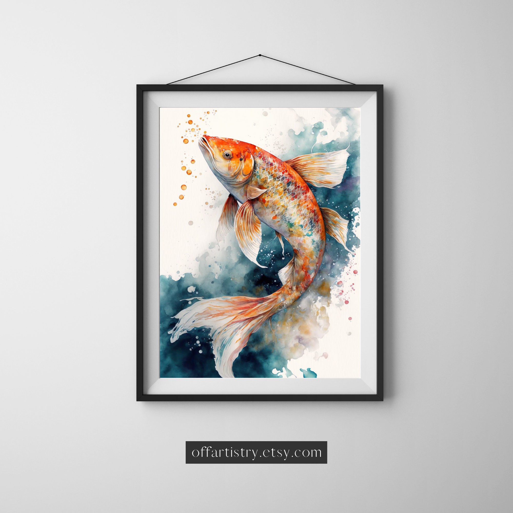 Watercolor Koi Fish Art Prints Set of 12 - Etsy