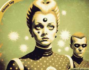 Retro Alien Robot Print, Vintage Sci Fi, Retro Comics, Vintage Poster ...