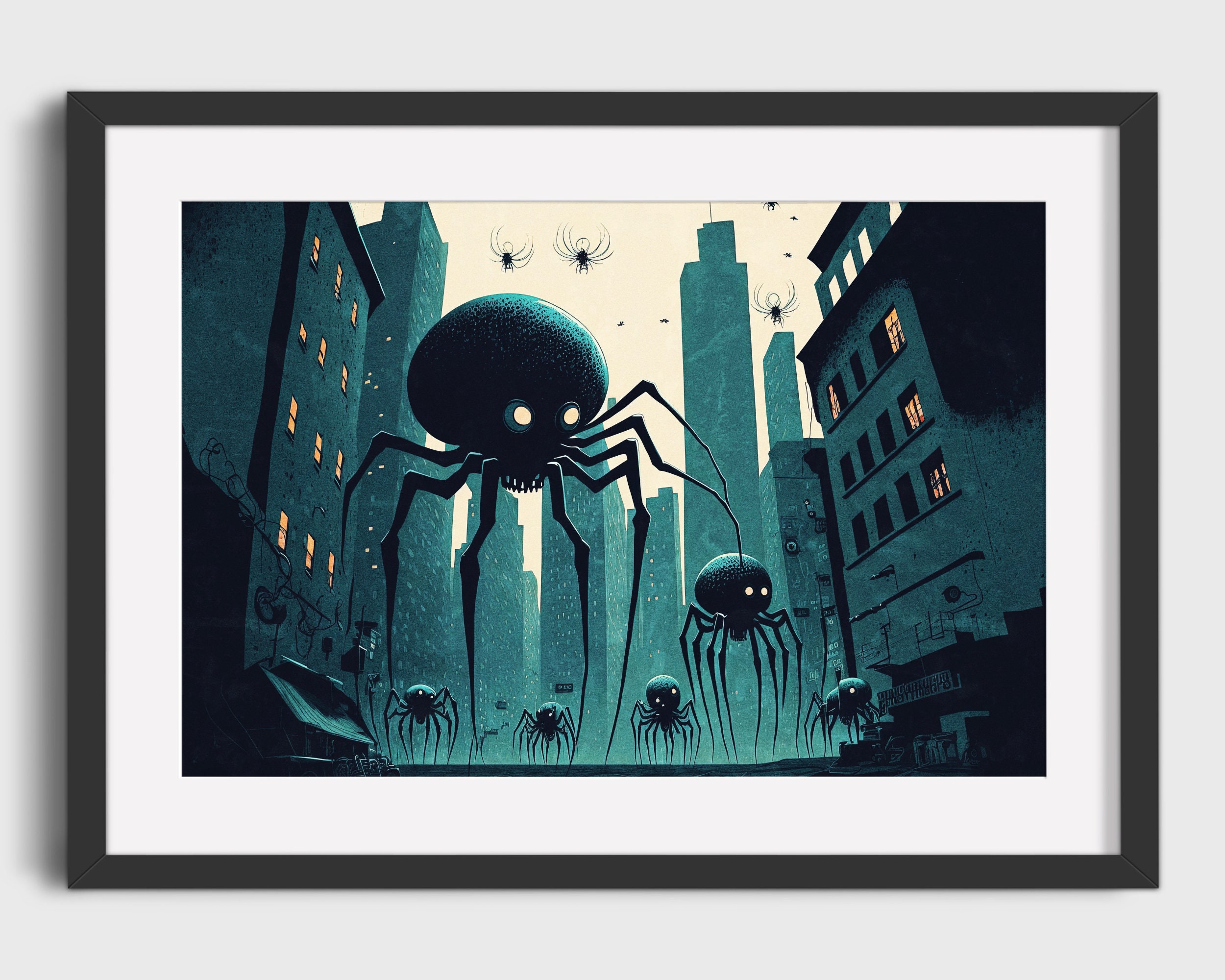 Vintage Spider Print, Alien Spider Illustration, Vintage Poster Art ...