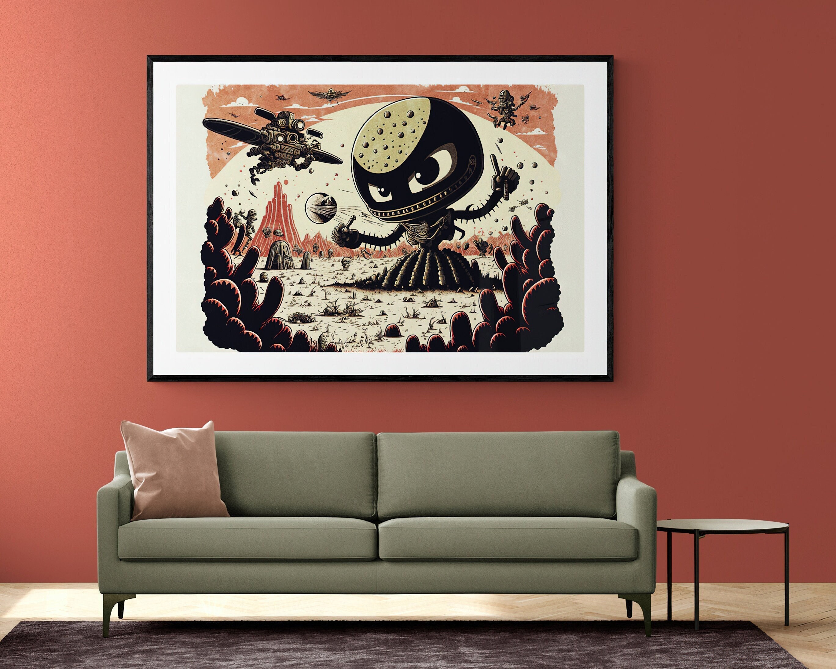 Retro Alien Robot Print, Vintage Sci Fi, Retro Comics, Vintage Poster ...