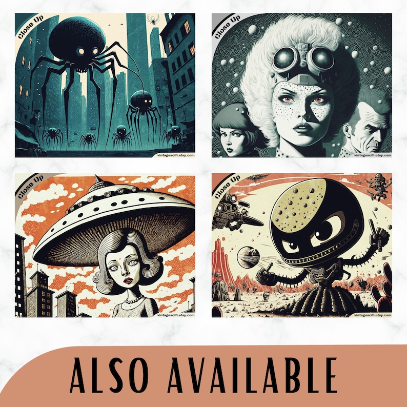 Retro Science Fiction Poster, Retro Futuristic Wall Art, Vintage Sci Fi ...