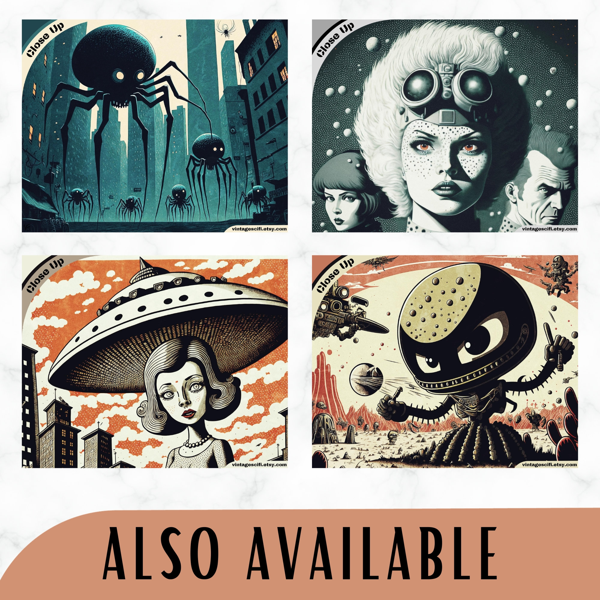 Retro Science Fiction Poster, Retro Futuristic Wall Art, Vintage Sci Fi ...