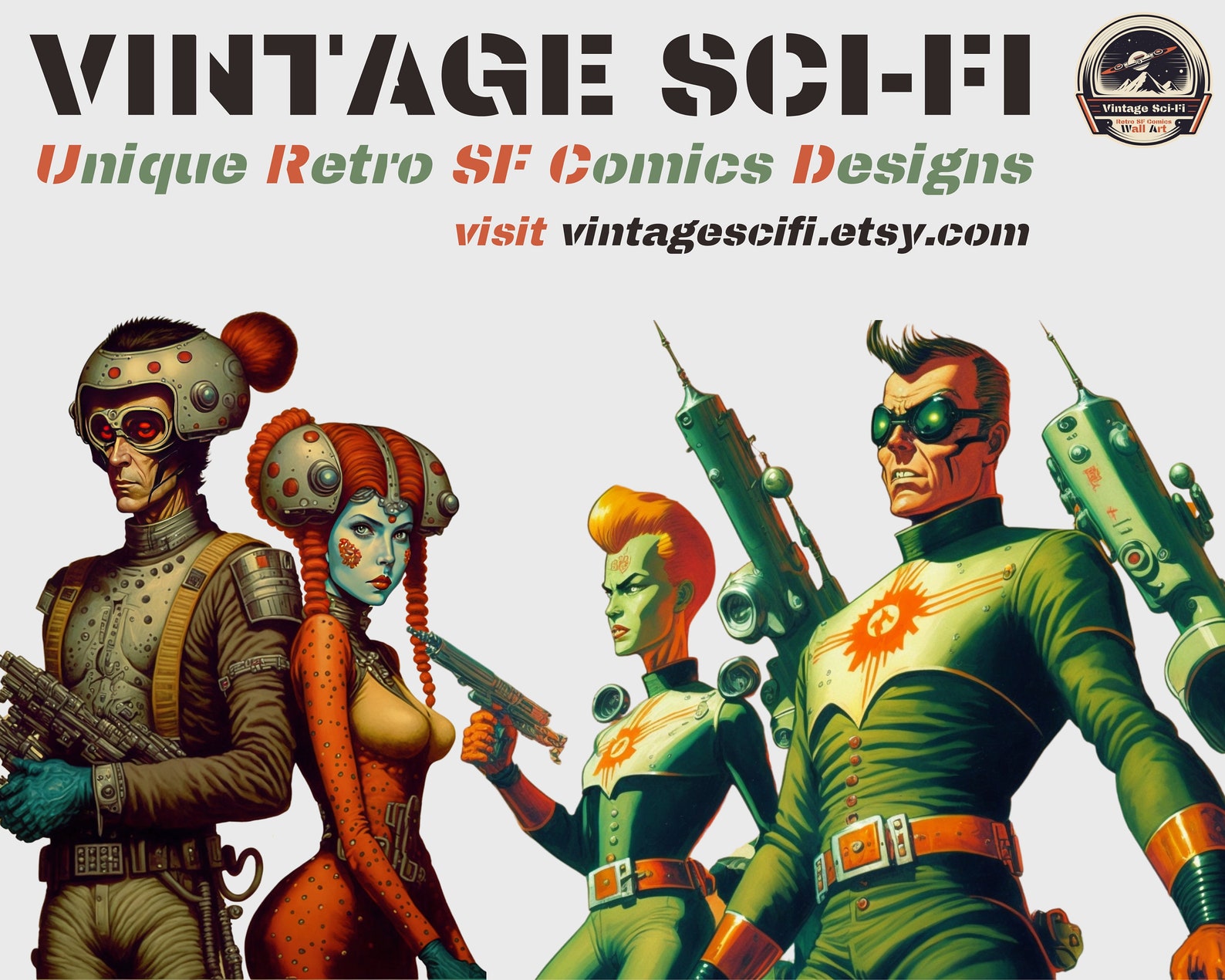 Pulp Magazine Cover Art, Retro Futuristic Wall Art, Vintage Sci Fi ...