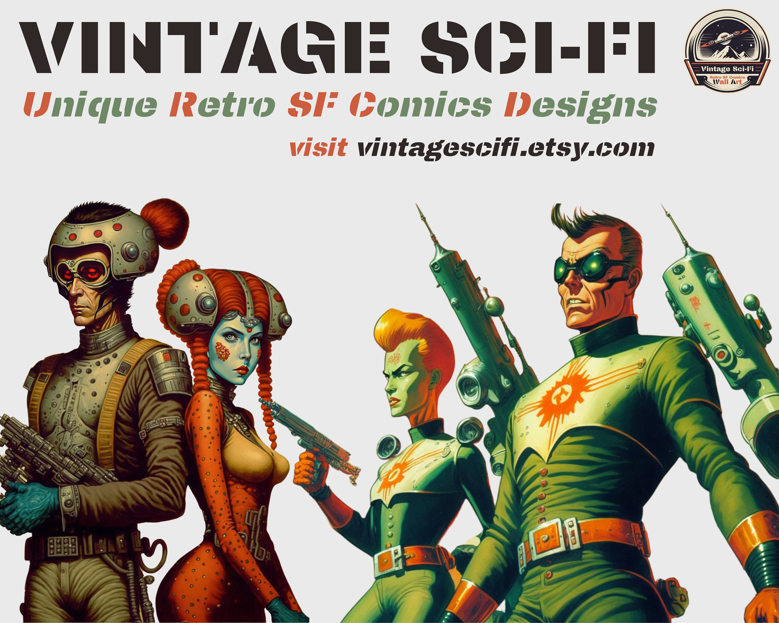 Pulp Magazine Cover Art, Retro Futuristic Wall Art, Vintage Sci Fi ...