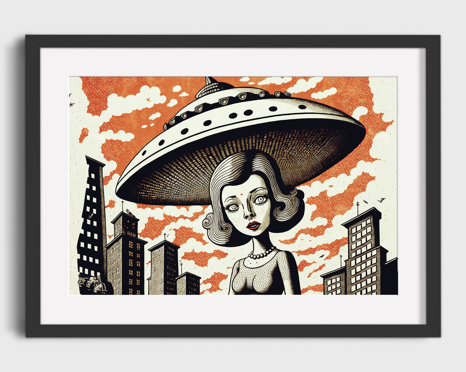 Retro Comic UFO Print, Vintage Sci Fi, Retro Comics, Vintage Poster Art ...