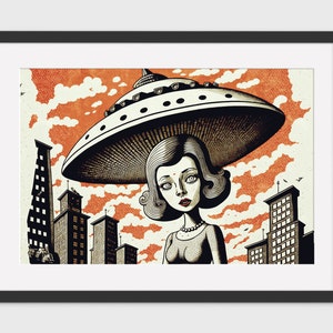 Retro Comic UFO Print, Vintage Sci Fi, Retro Comics, Vintage Poster Art ...