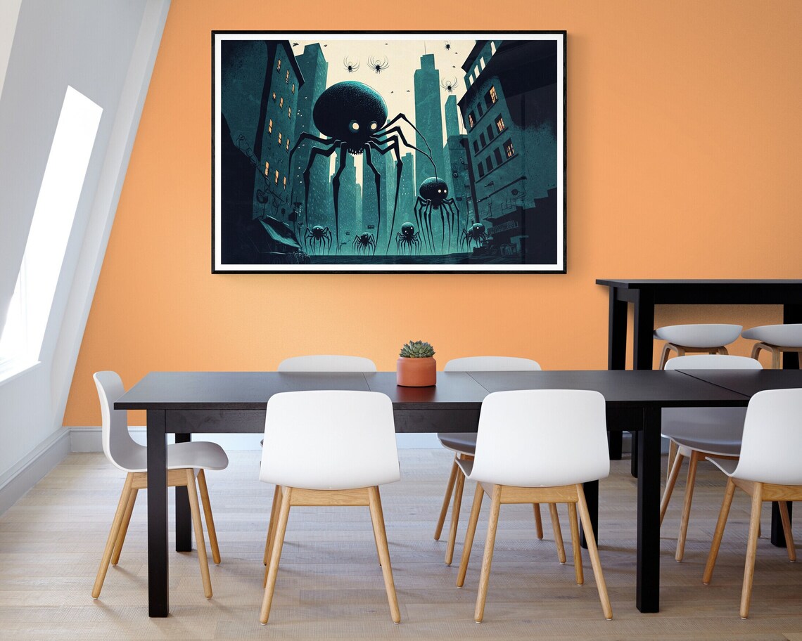 Vintage Spider Print, Alien Spider Illustration, Vintage Poster Art ...
