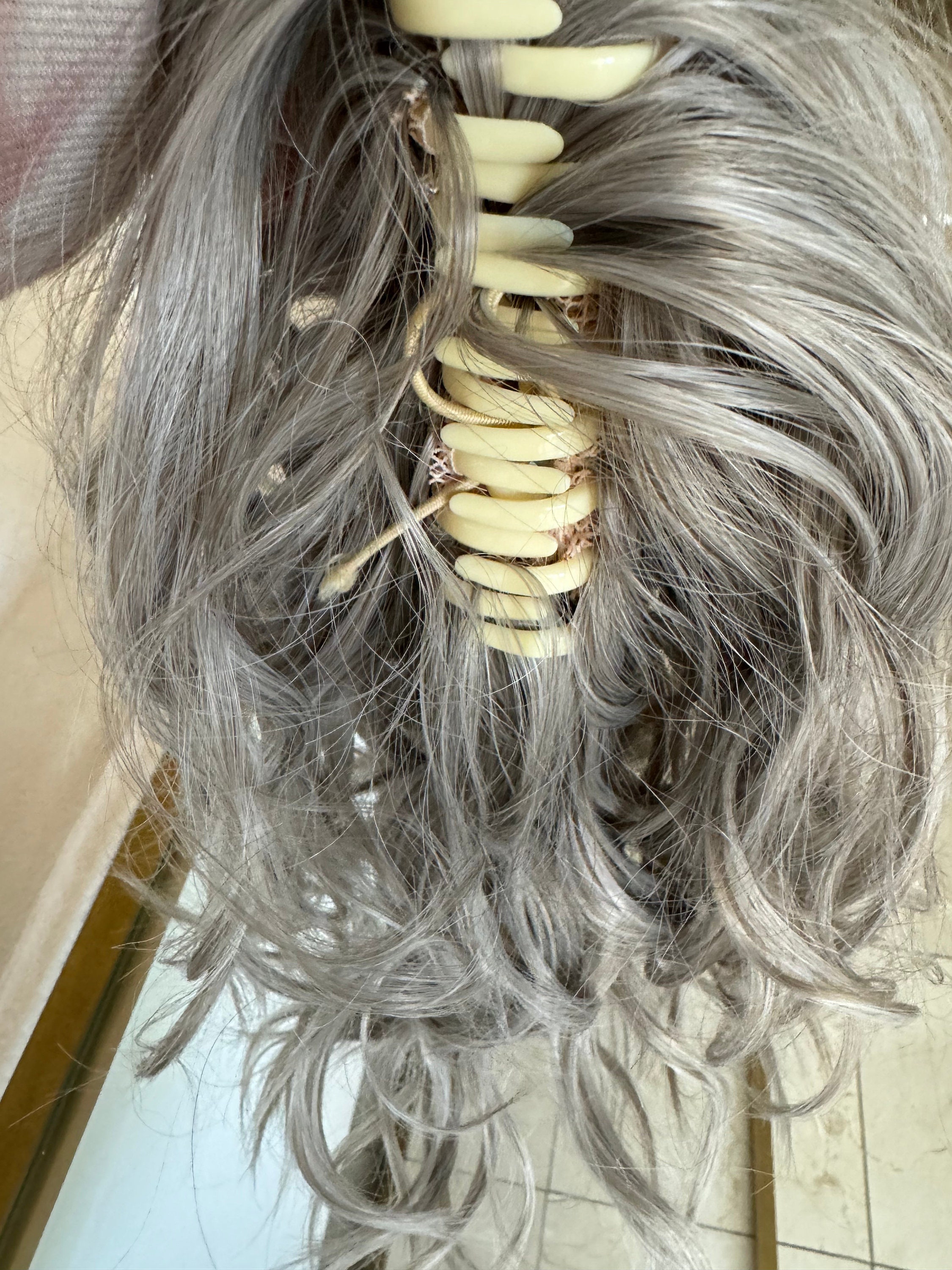 Tillstyle Ashblonde Grey Clip in Ponytail Claw Clip Pony Tail Ash Brown ...