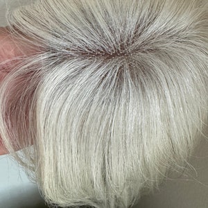 Tillstyle White Remy Human Hair Topper/widening Part/light Weight - Etsy