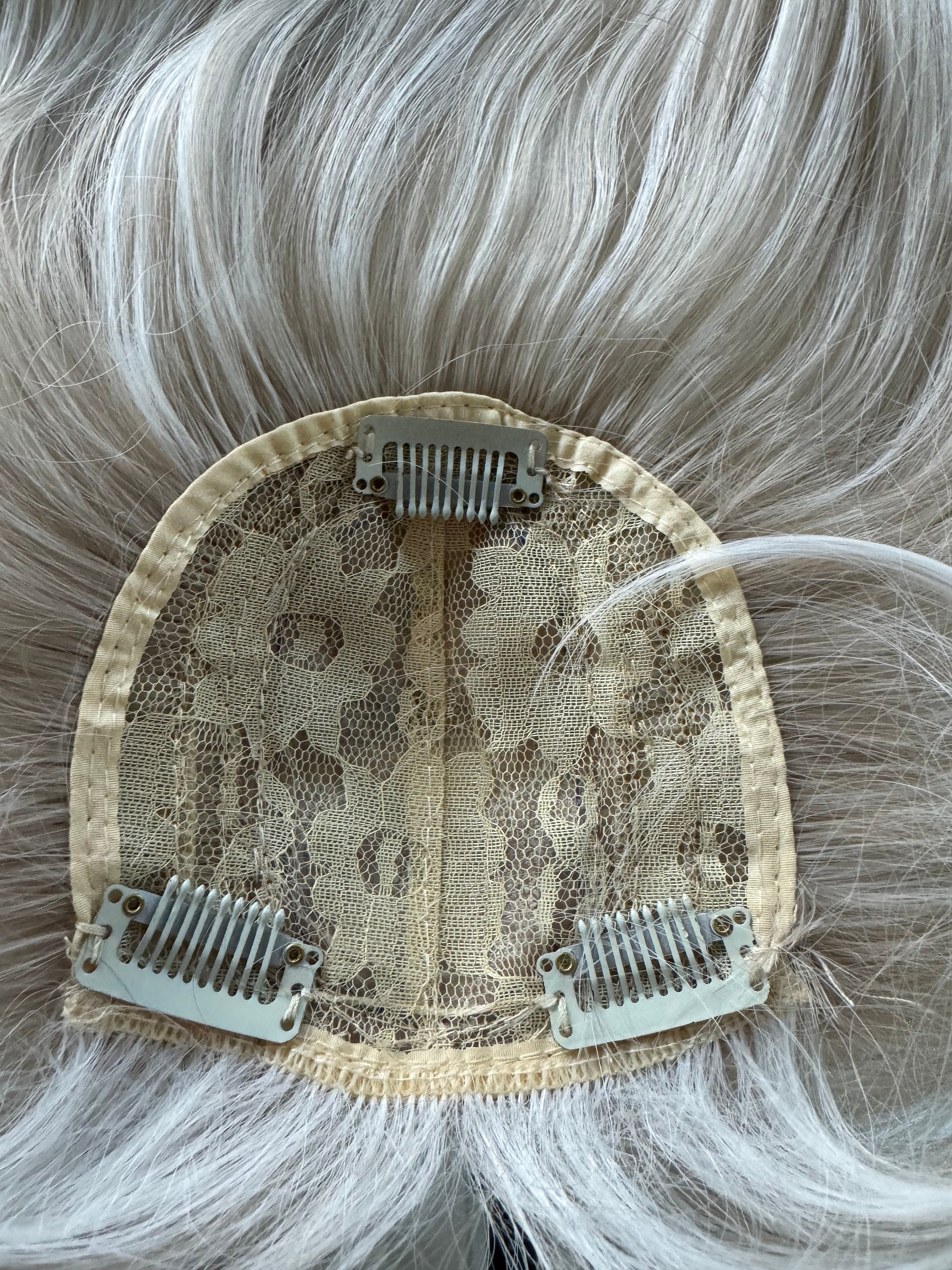 Till Style White Hair Topper Ash Brown Highlighted - Etsy