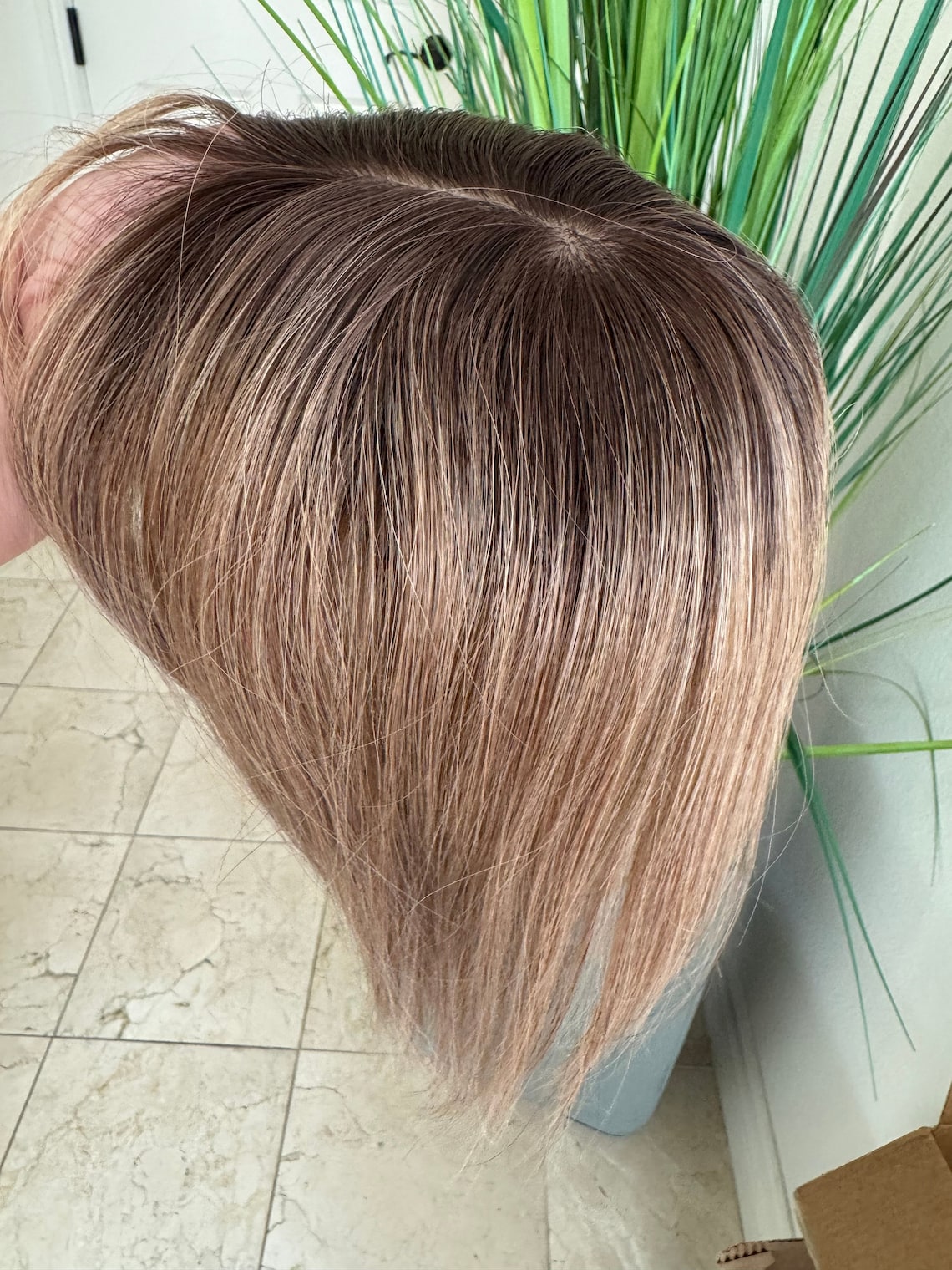 Till Style Remy Human Hair Toppers With Bangs Ash Brown Highlighted - Etsy