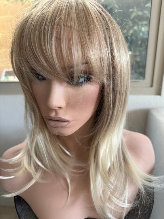 Long bleach blonde wig store