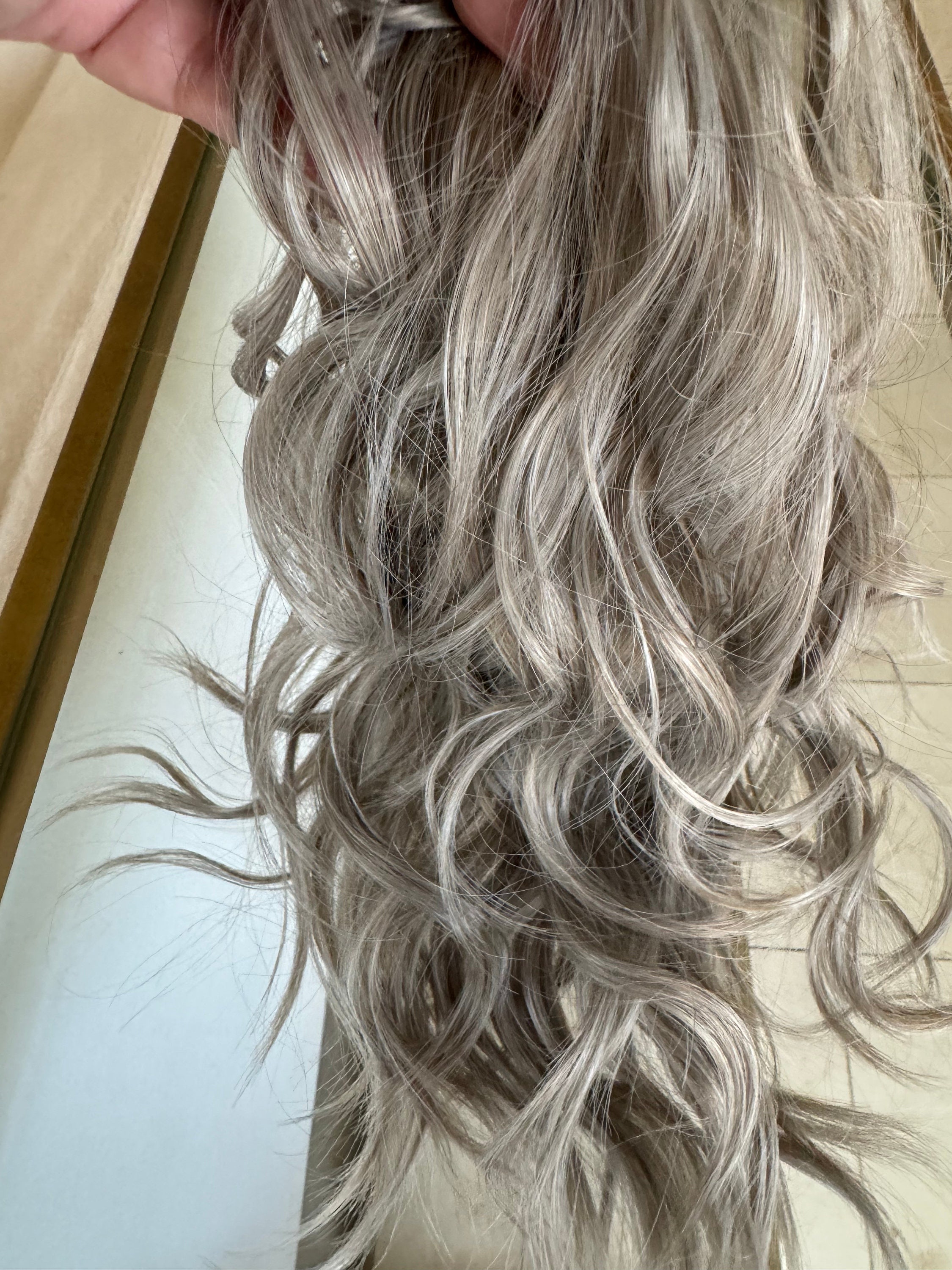 Tillstyle Ashblonde Grey Clip in Ponytail Claw Clip Pony Tail Ash Brown ...