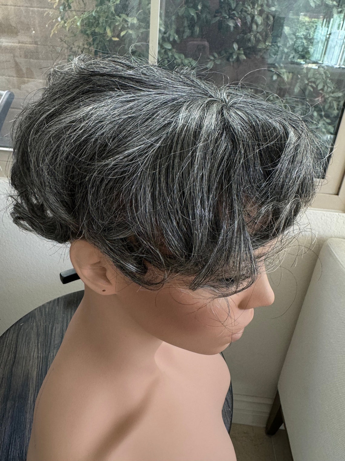 Tillstyle Dark Grey Human Hair Toppers for Women Topper With Bangs ...