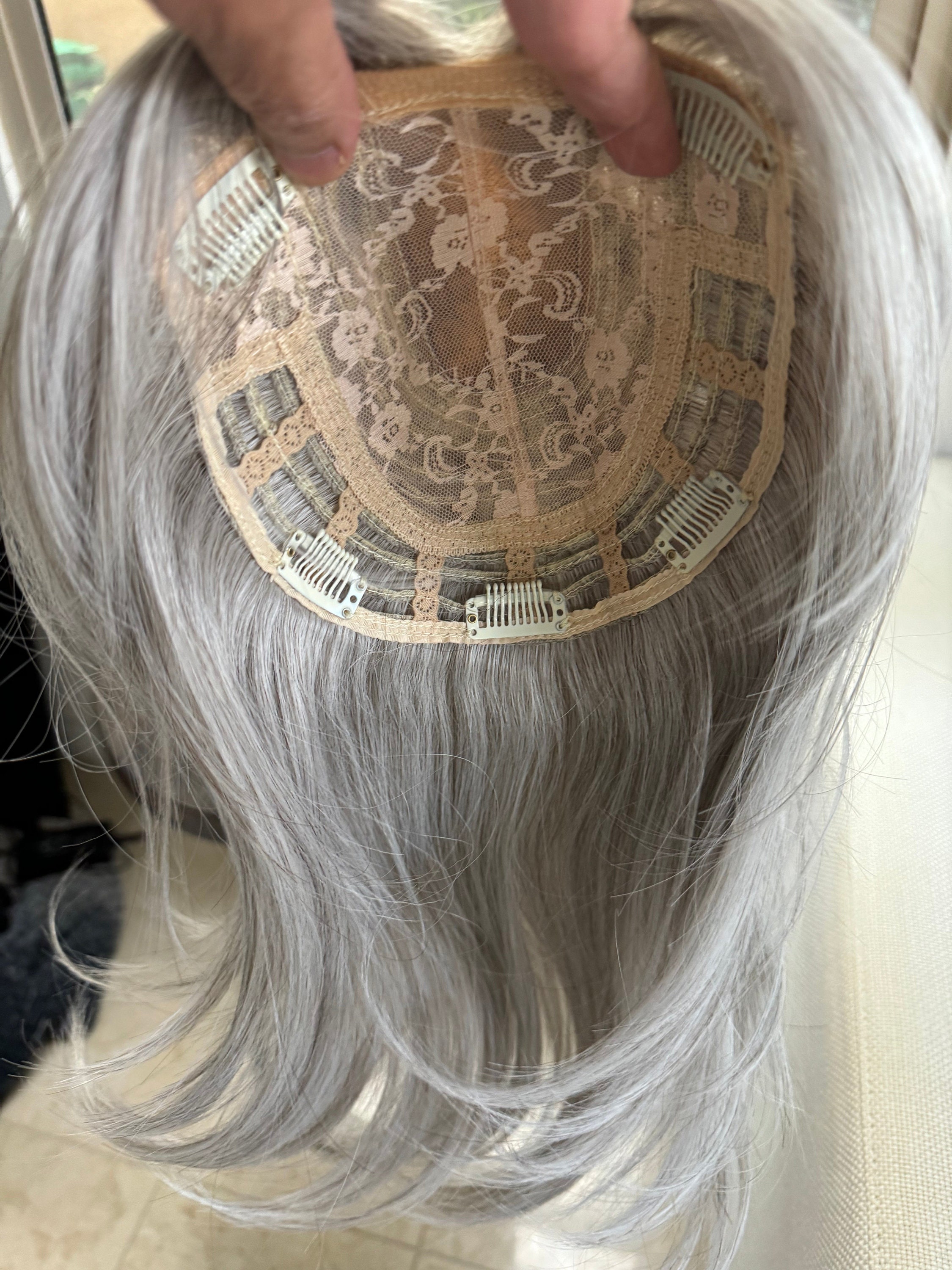 Till Style White Silver Hair Toppers for Women / Layered /bangs - Etsy