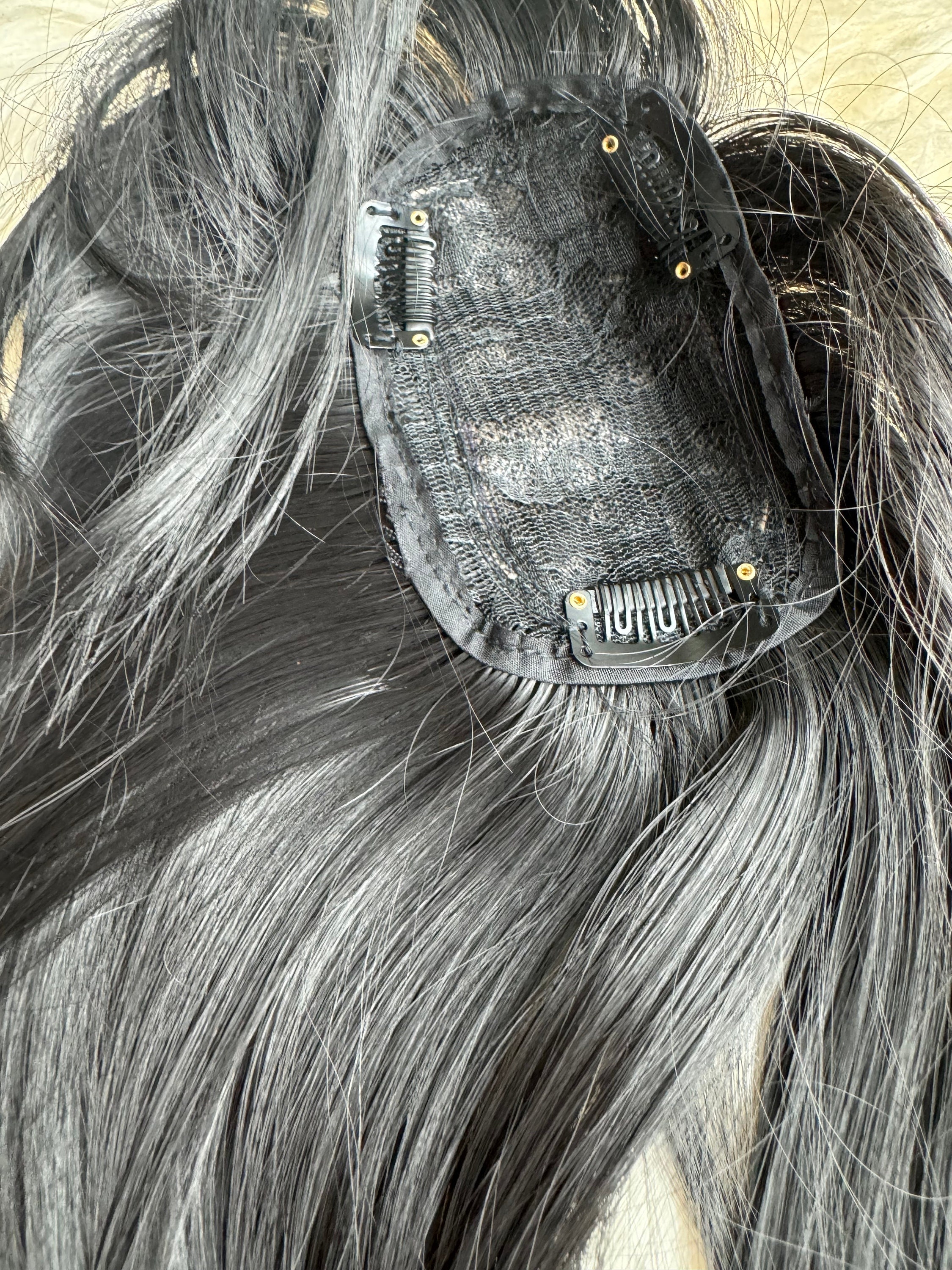 Till Style Black 1B Synthetic Hair Hair Toppers for Women With Bangs ...