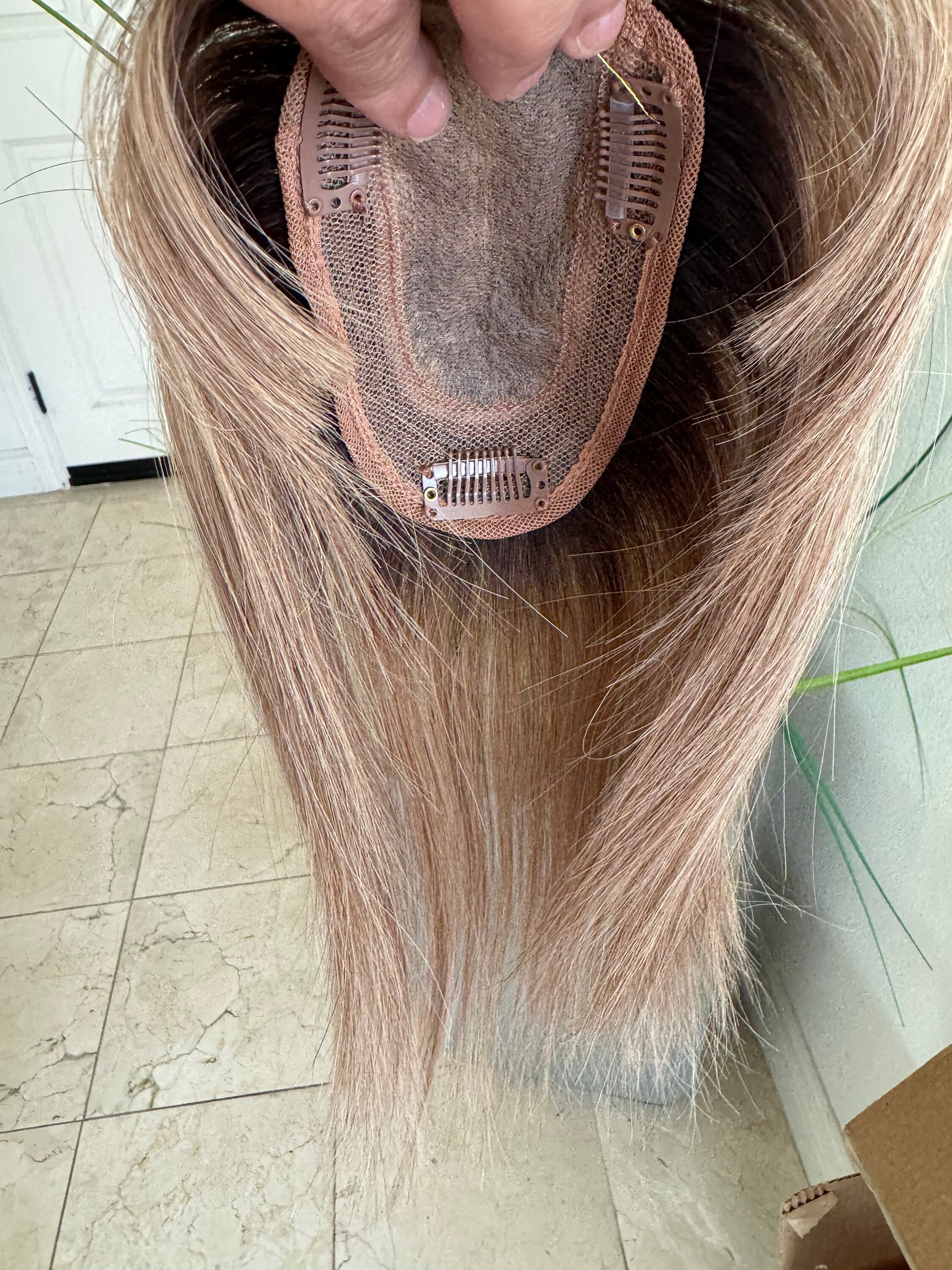 Till Style Remy Human Hair Toppers With Bangs Ash Brown Highlighted - Etsy