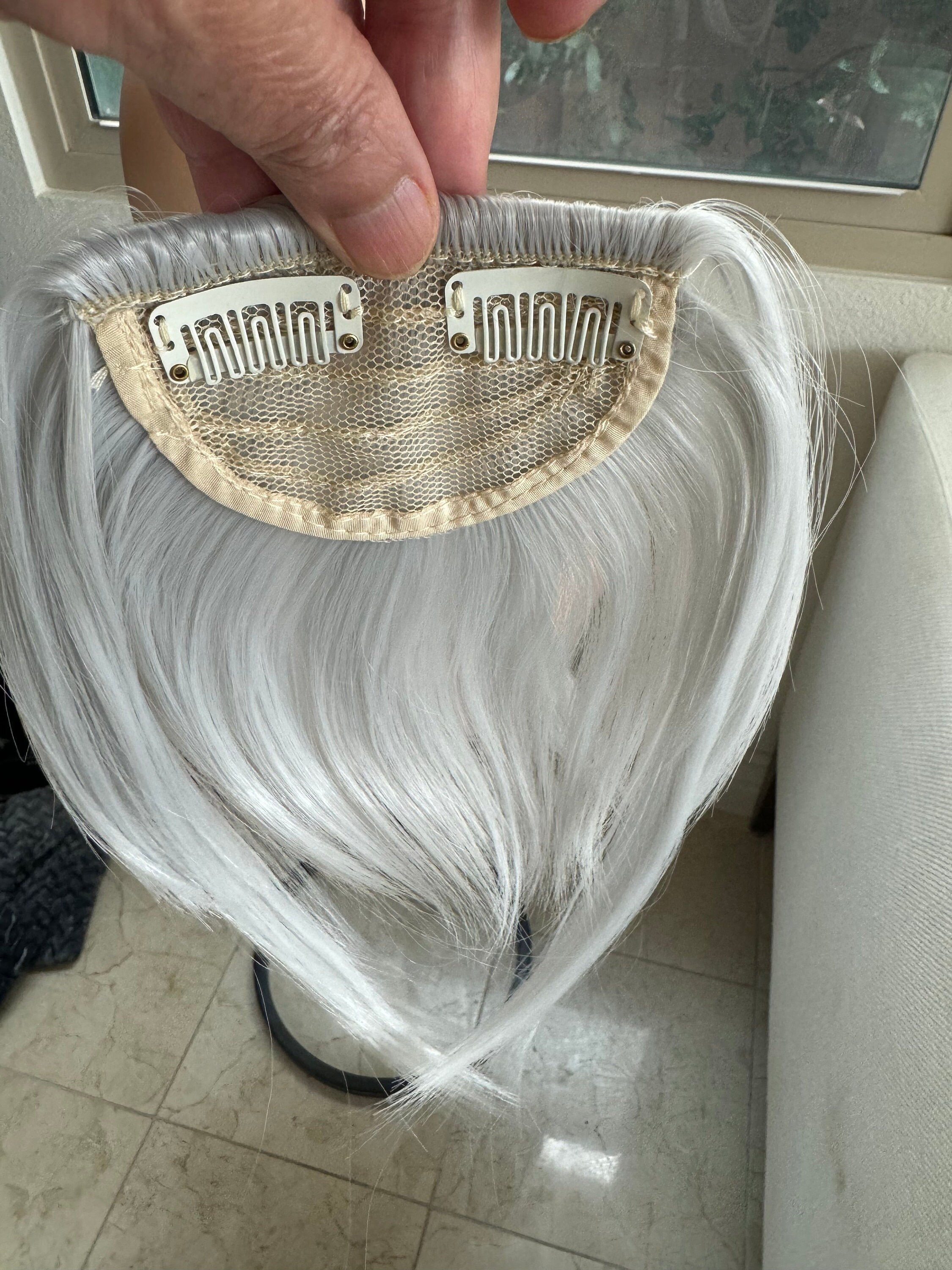 Tillstyle Light Grey Large Clip in Bangs Thick Bangs /thinning Crown - Etsy
