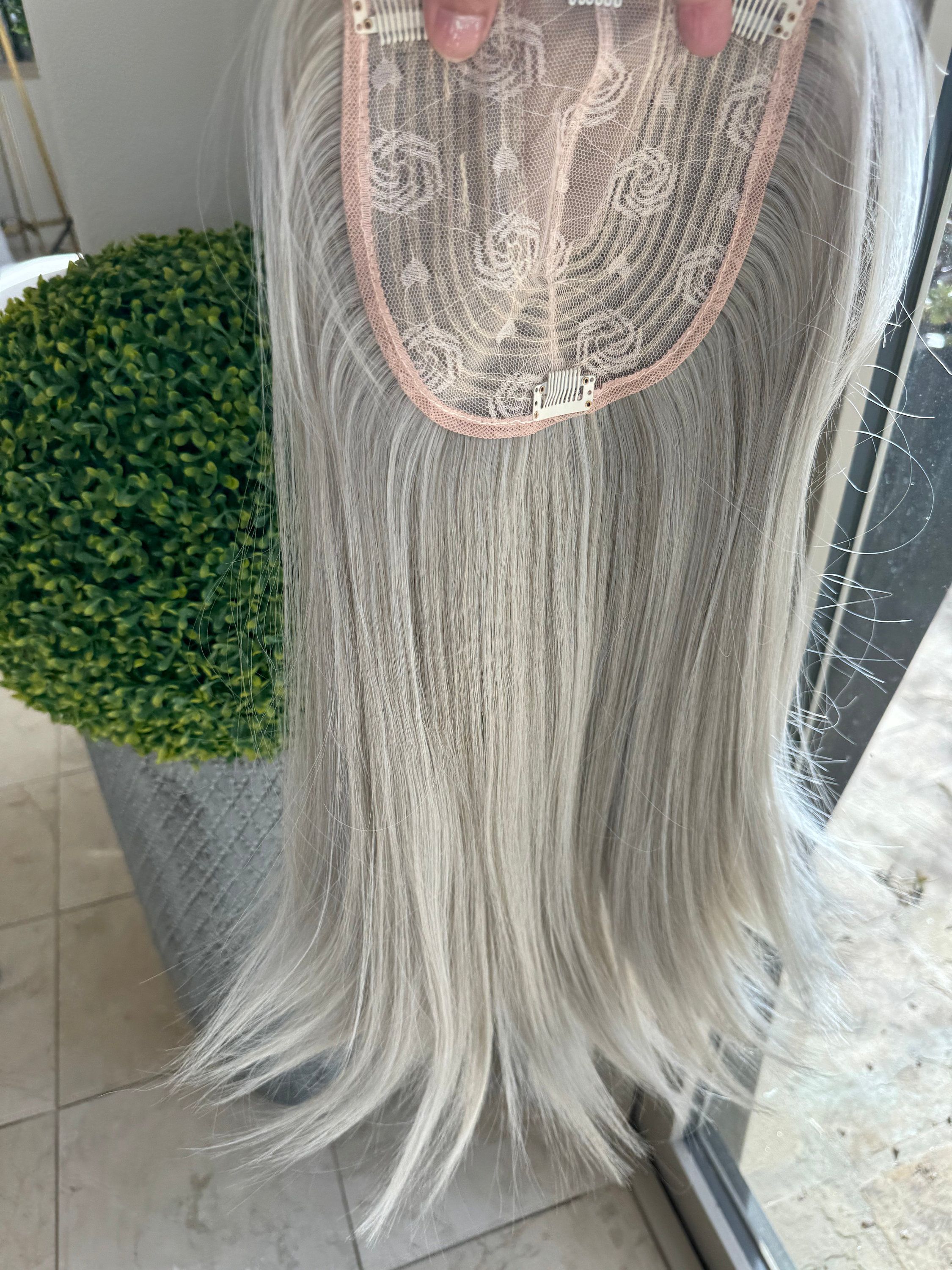 Till Style White Silver Grey Hair Toppers for Women With Butterfly ...