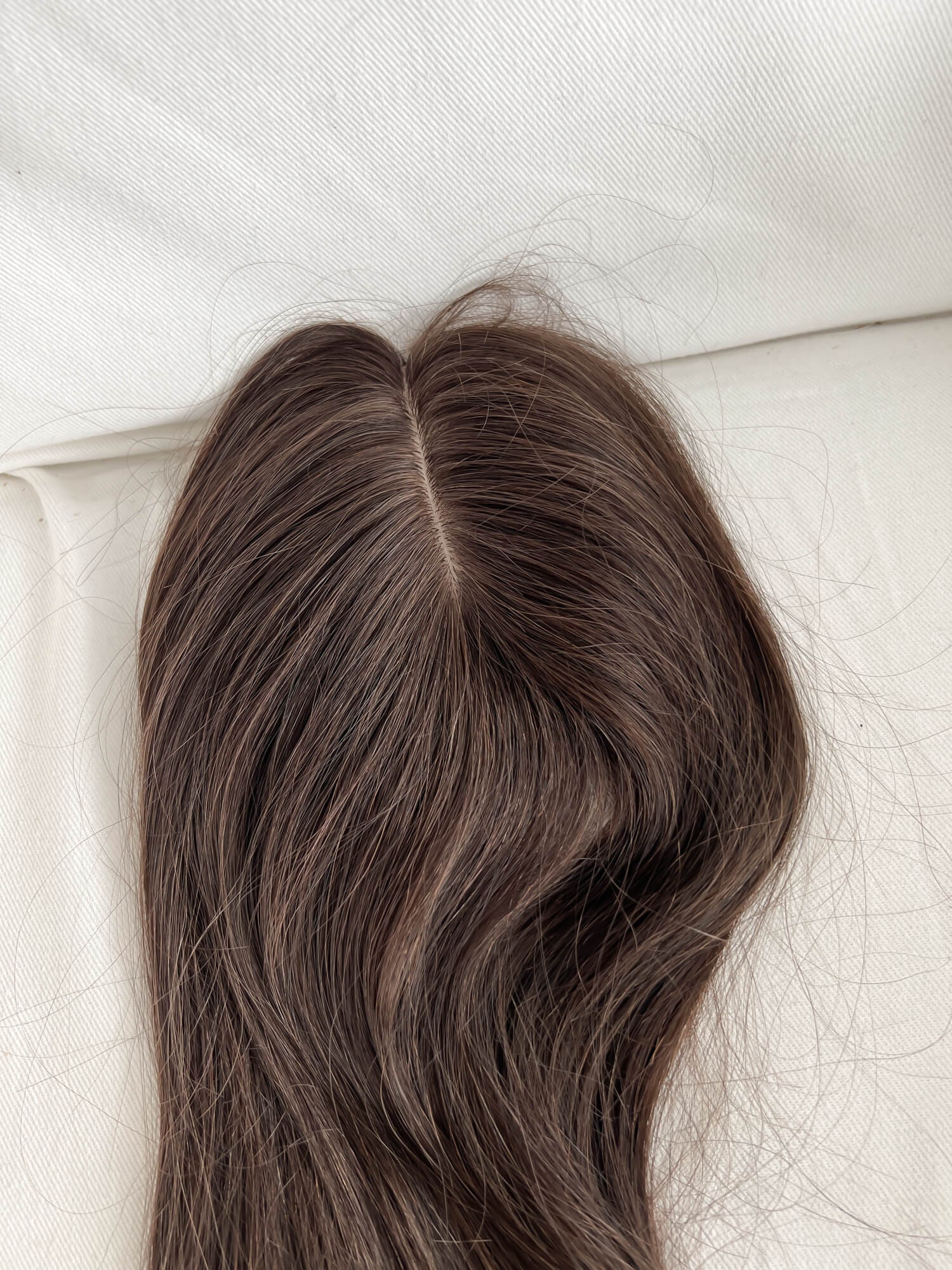 Human Remy Hair Topper Dark Brown Black for Women Thinning Crown Clip ...