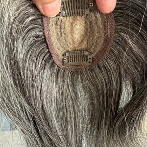 Tillstyle Dark Grey Human Hair Topper/short/ Light Weight Topper - Etsy
