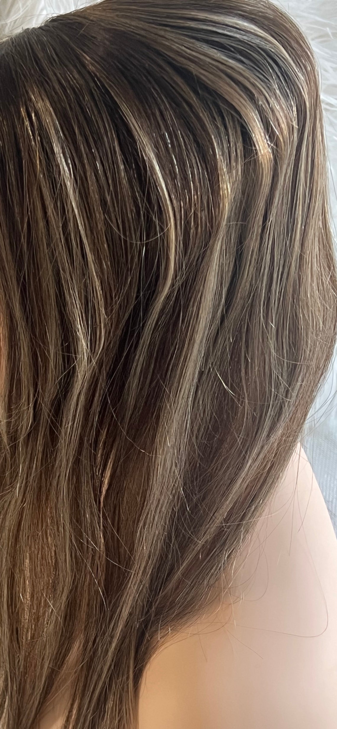 Tillstyle Remy Hair Topper for Women Mono Base Dark Brown Dull Blonde ...