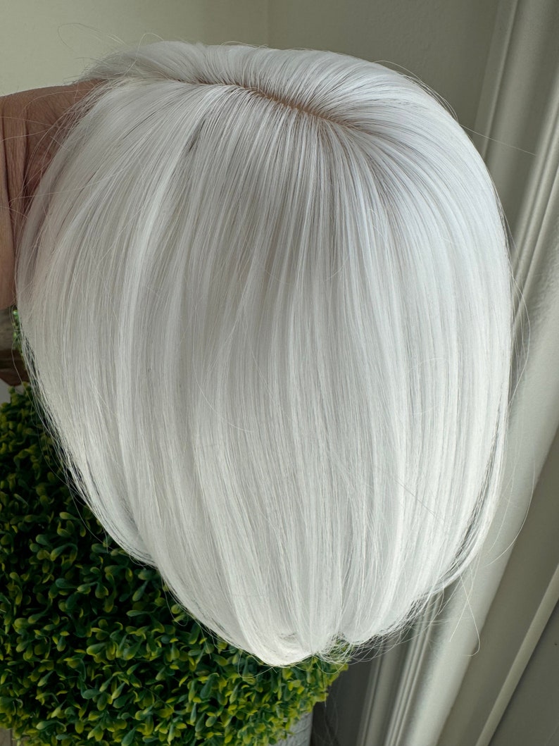 Till Style Pure White Hair Toppers for Women Real Part /clip in Topper ...