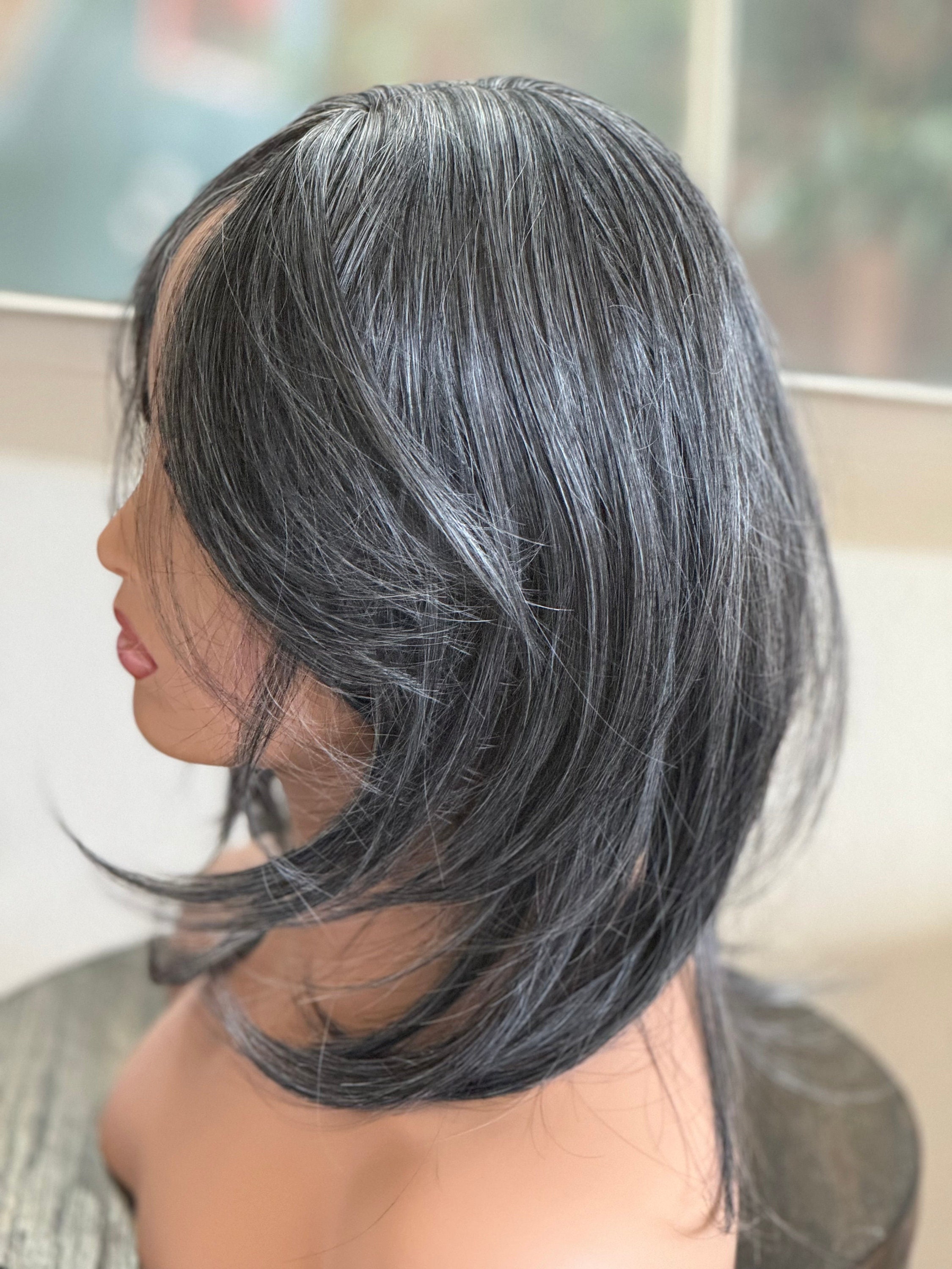 Till Style Grey Salt and Pepper Hair Toppers for Women / Layered /bangs ...