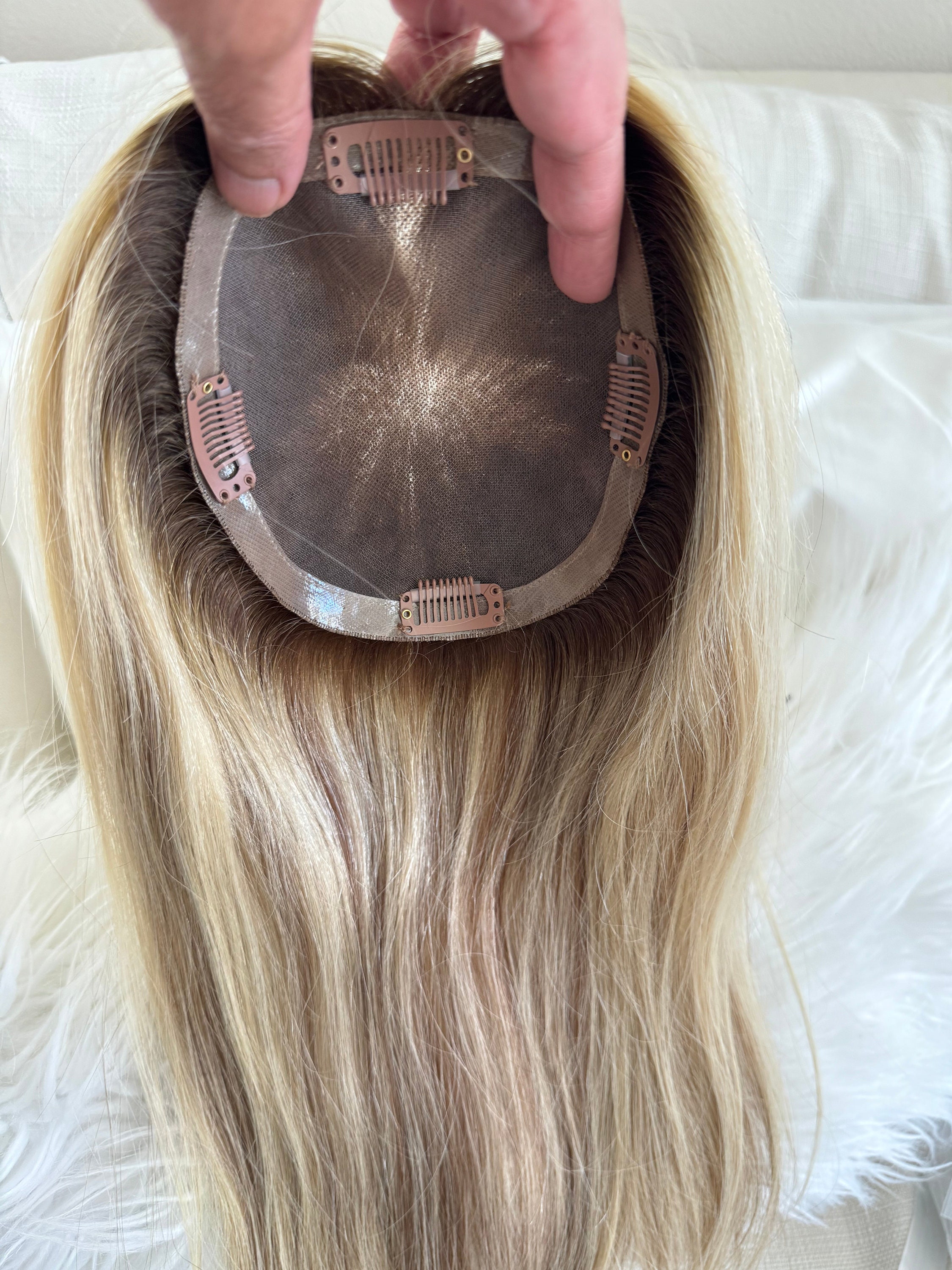 Tillstyle Light Brown Rooted Human Hair Topper for Women - Etsy