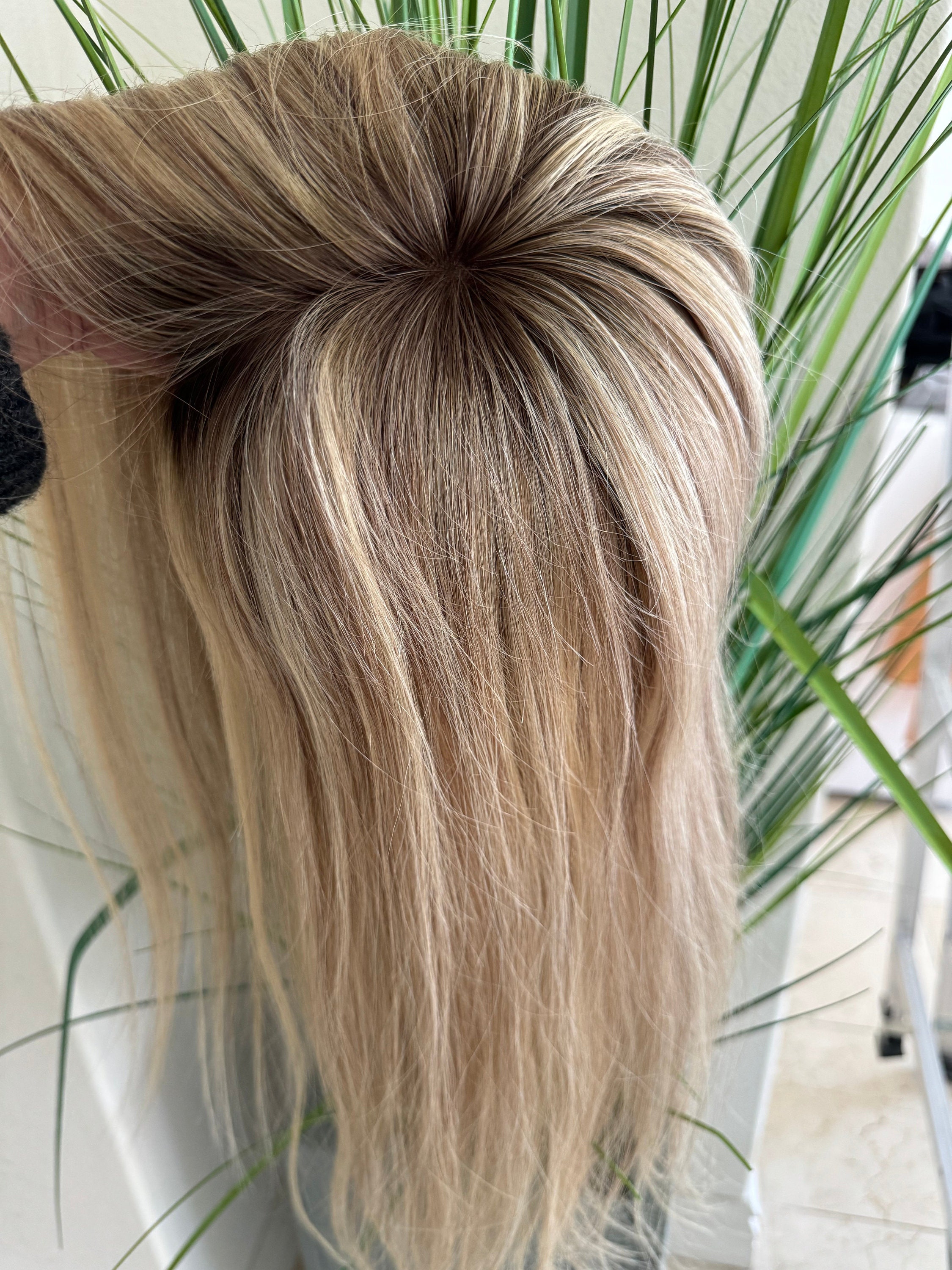 Tillstyle Light Brown Rooted Human Hair Topper for Women - Etsy