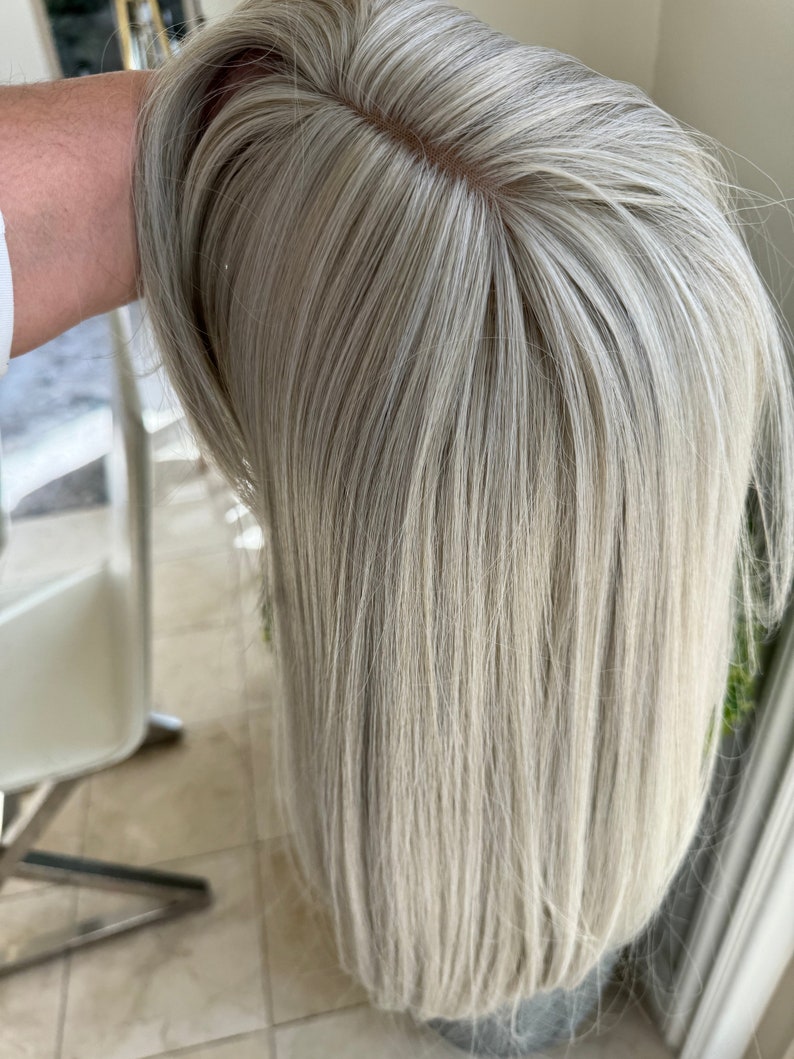 Till Style White Silver Grey Hair Toppers for Women With Butterfly ...