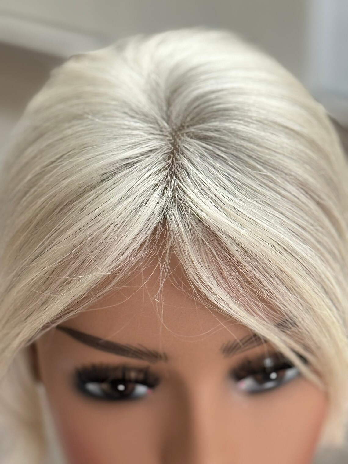 Tillstyle White Remy Human Hair Topper/widening Part/light Weight - Etsy