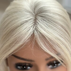 Tillstyle White Remy Human Hair Topper/widening Part/light Weight - Etsy