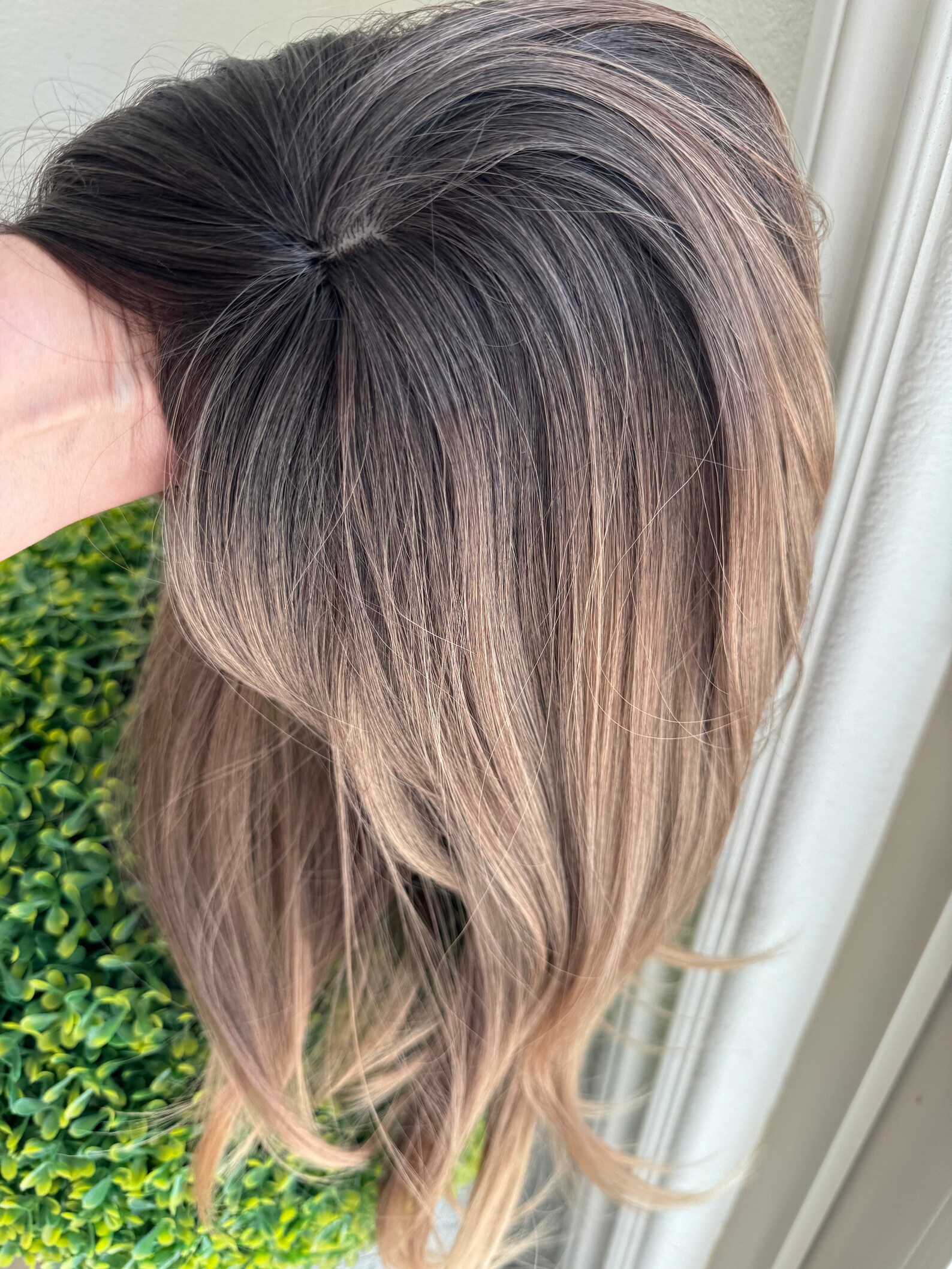 Tillstyle Dark Brown Rooted Hair Toppers With Bangs - Etsy