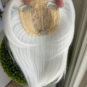 Till Style Pure White Hair Toppers for Women Real Part /clip in Topper ...