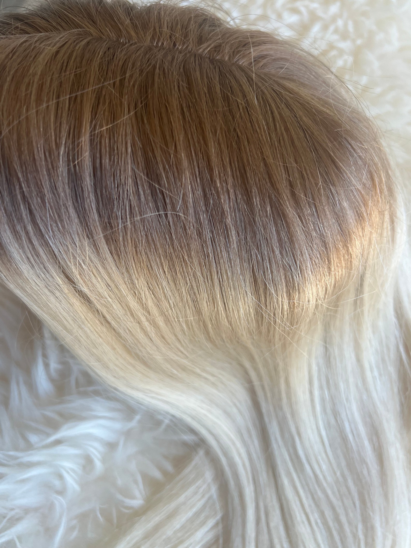 Tillstyle Blonde Human Hair Topper Dark Rooted Mono Base - Etsy