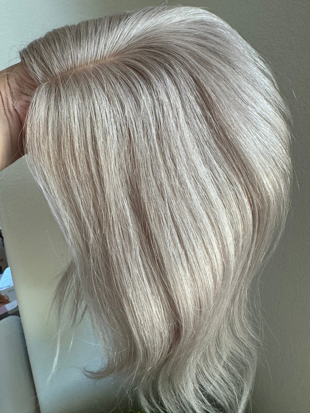 Tillstyle 100% Human Hair Toppers for Women Silver Blonde Grey/ Natural ...