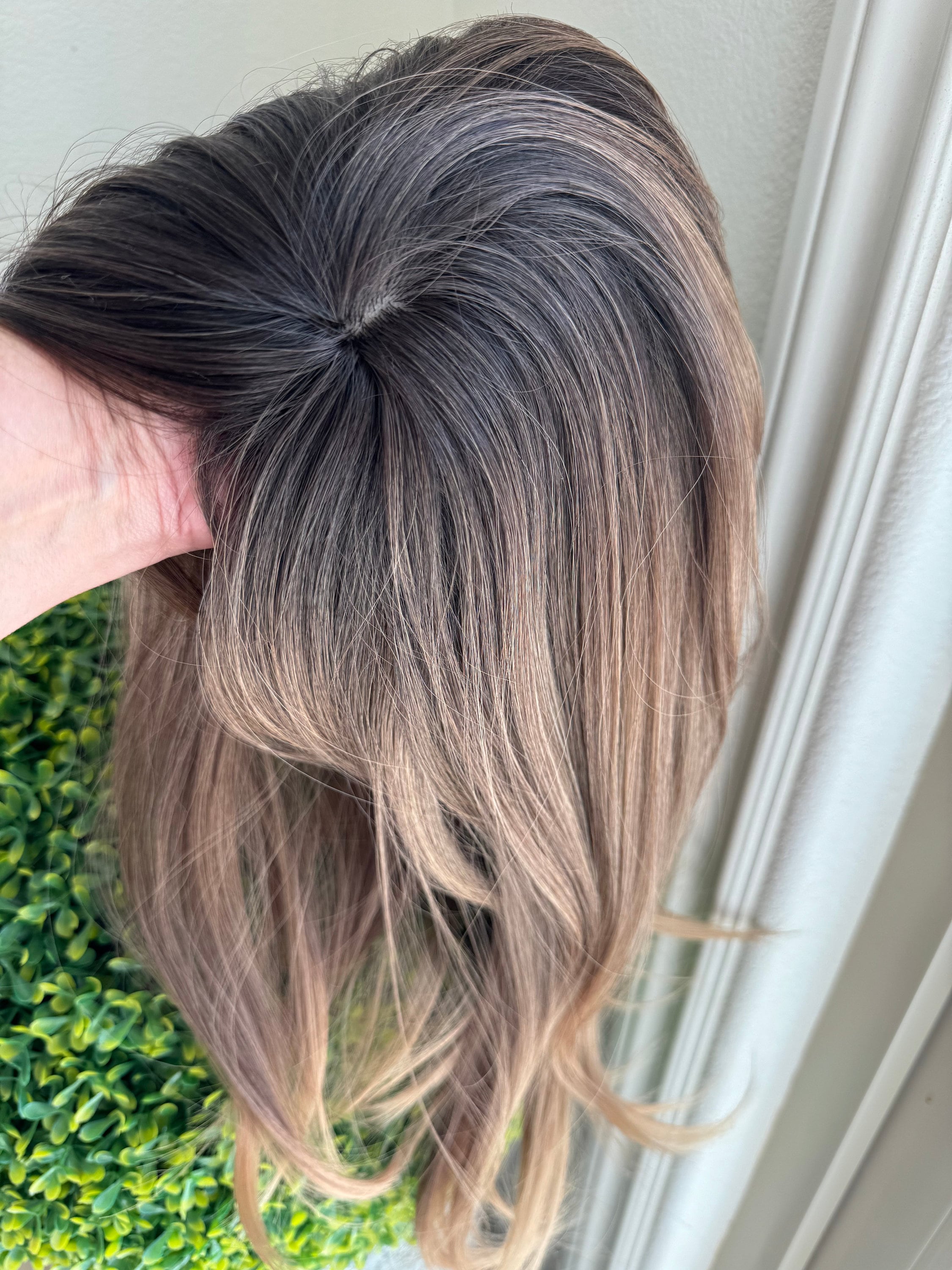 Tillstyle Dark Brown Rooted Hair Toppers With Bangs - Etsy