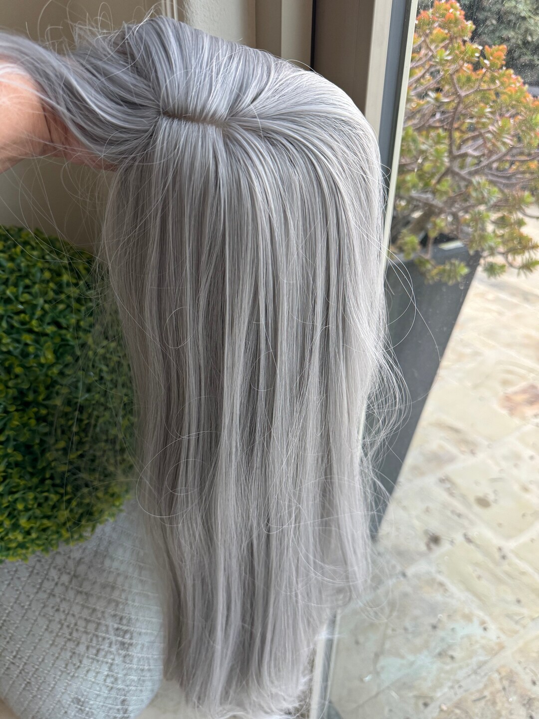 Tillstyle Long Silver Wig With Bangs Straight Wig for Women 26 Inch - Etsy