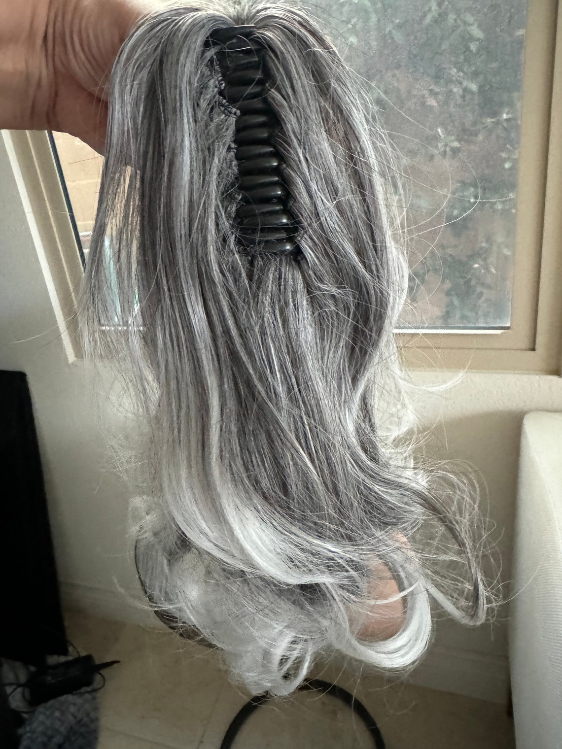 Tillstyle Salt and Pepper Dark Grey Claw Clip Ponytail - Etsy
