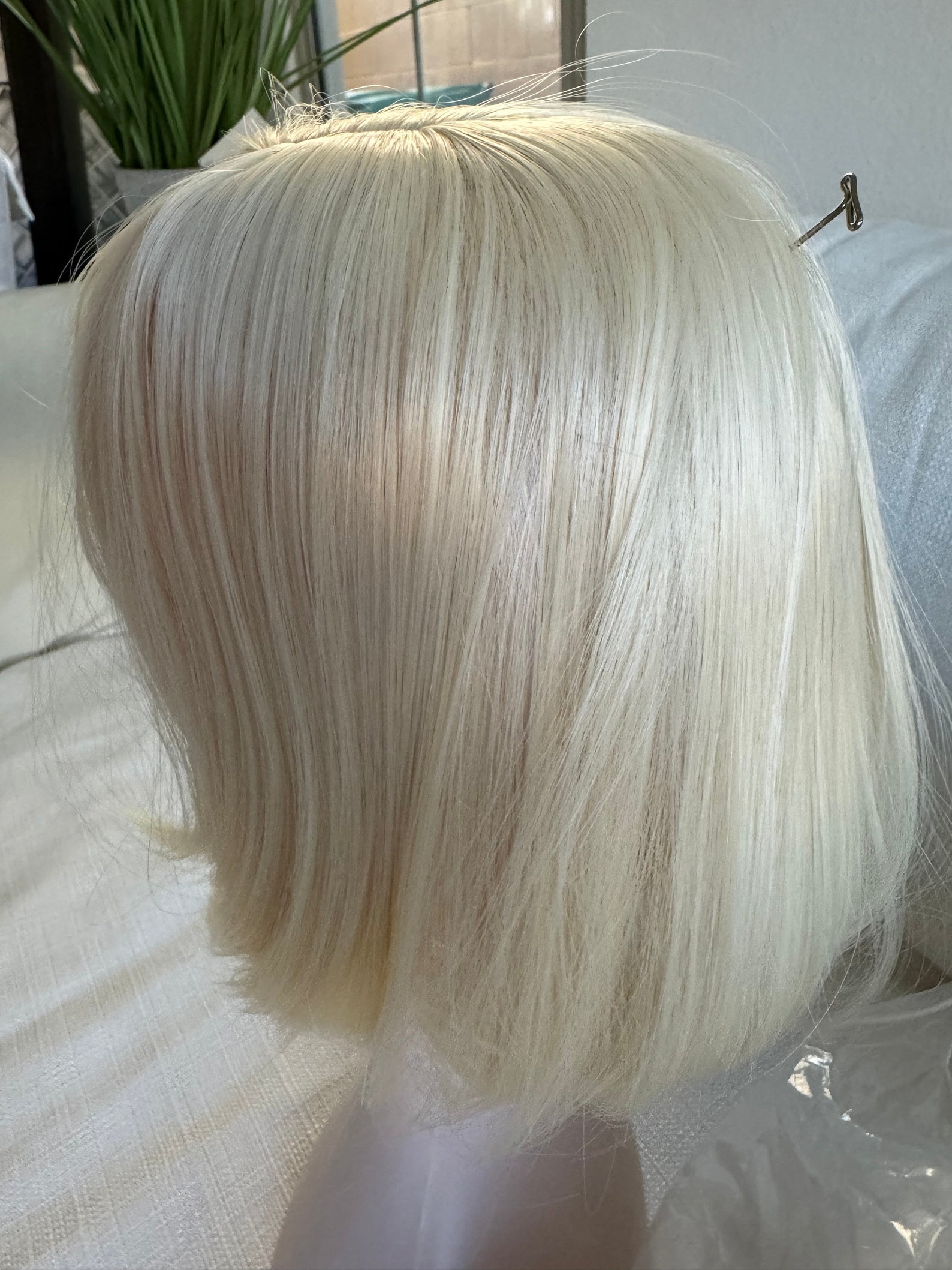 Synthetic Hair Toppers With Bangs Bleach Blonde Platinum Blonde Clip in ...