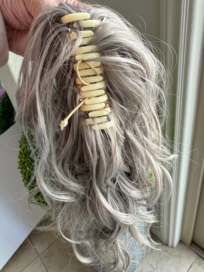 Tillstyle Ashblonde Grey Clip in Ponytail Claw Clip Pony Tail Ash Brown ...