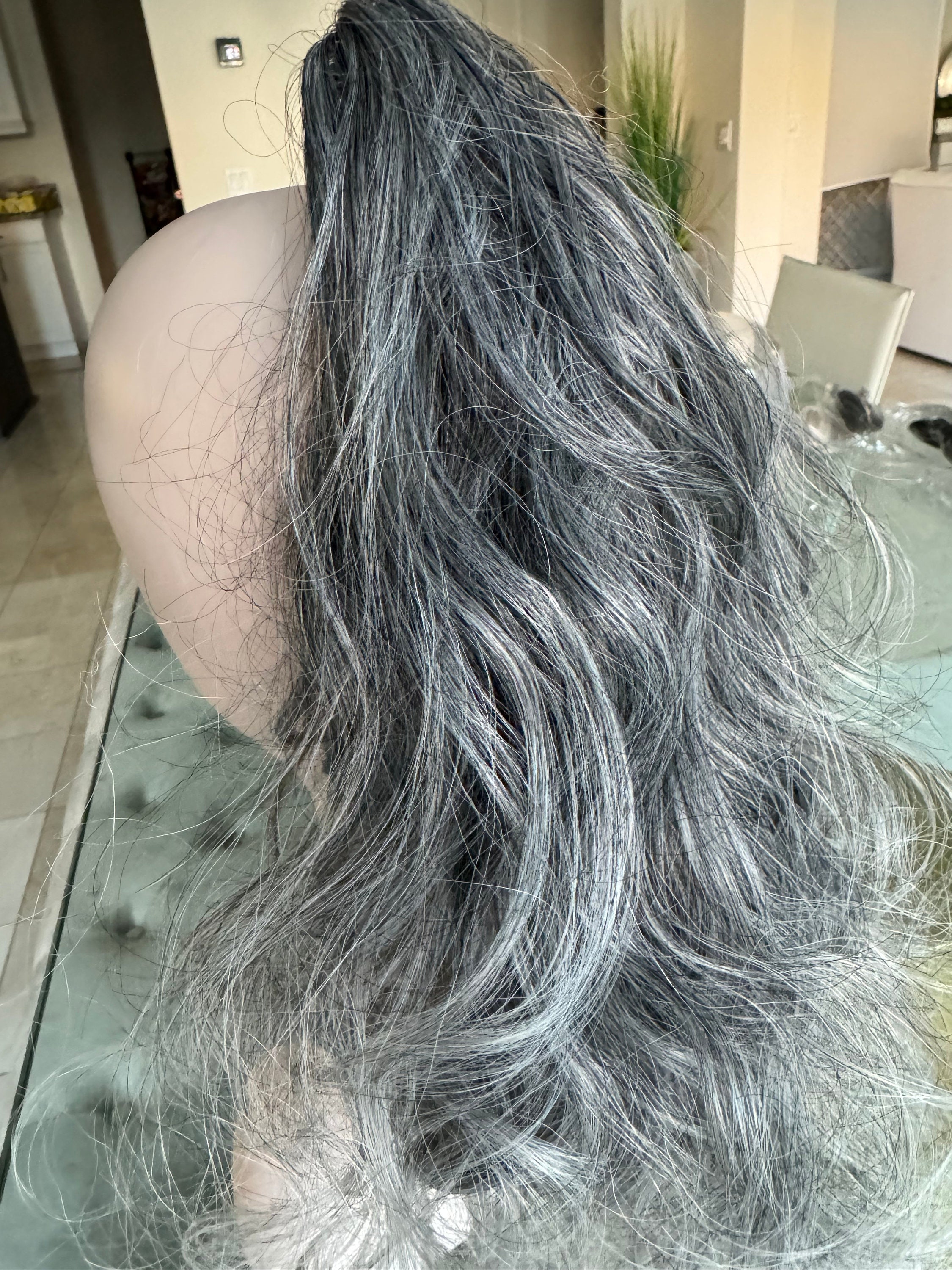 Tillstyle Grey Salt and Pepper Clip in Ponytail Extension Clip in Pony ...