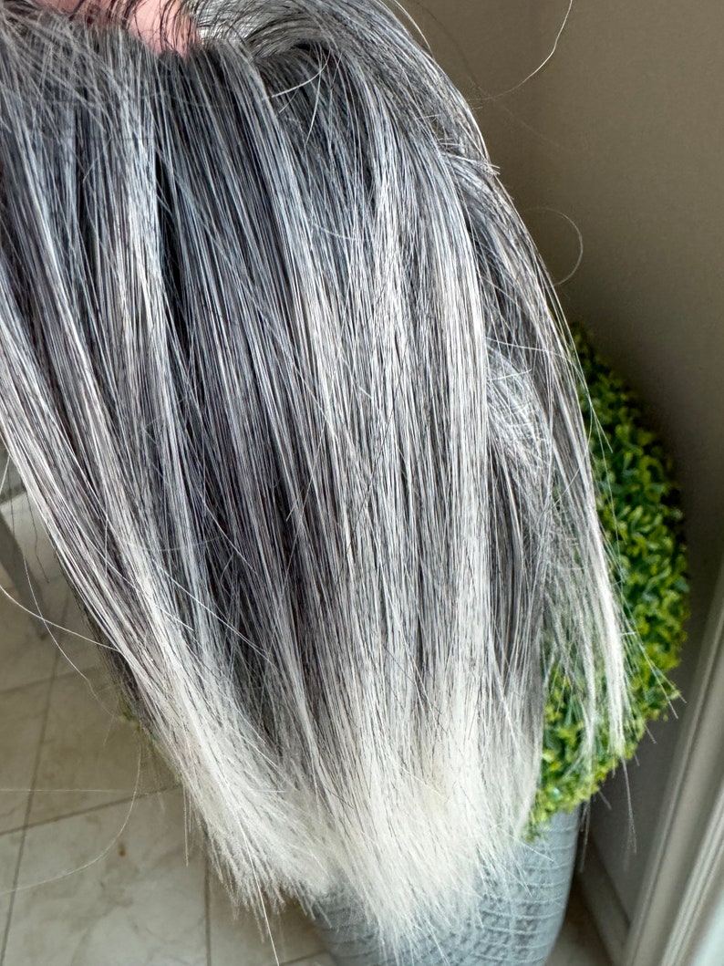 Tillstyle Light Silver Grey Salt and Pepper Clip in Ponytail Extension ...