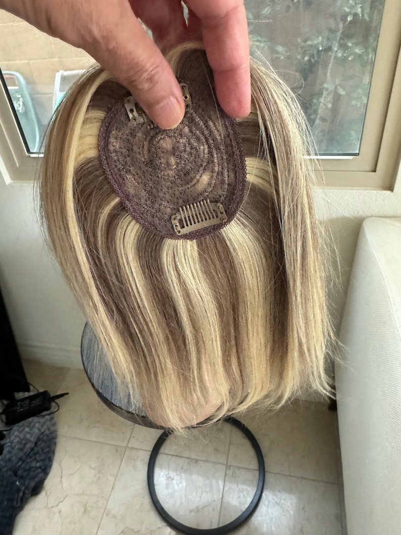 Tillstyle 100% Human Hair Ashblonde Highlighted Hair Piece Clip in Hair ...