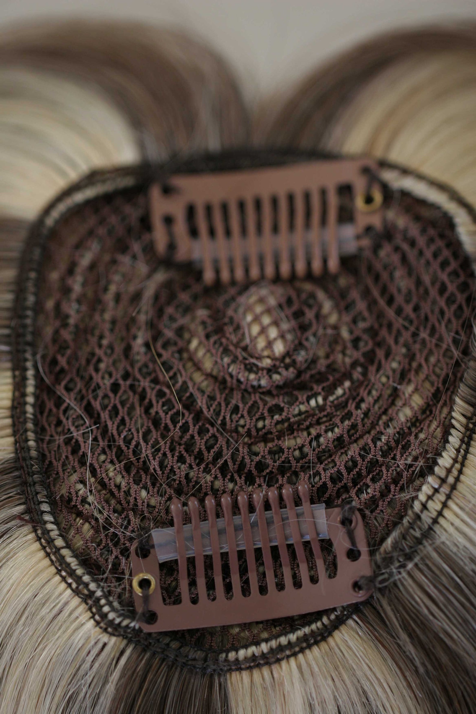 Human Hair Topper Hairpiece Centerpiece Thinning Crown Ash Blonde and ...