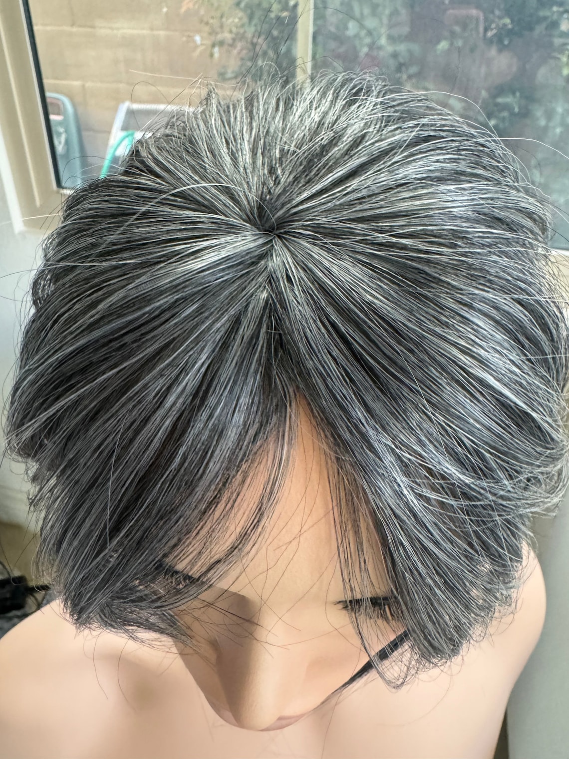 Tillstyle Dark Grey Hair Top Piece Clip in Hair Toppers for Thinning ...